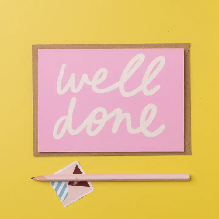 Well Done Pink Card – Freda & Bert