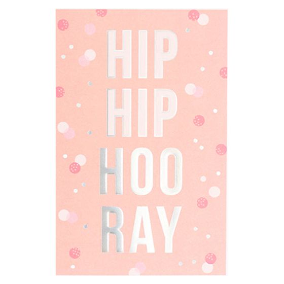 Hip Hip Hooray Pink Card – Freda & Bert - Gift Shop Cambridge