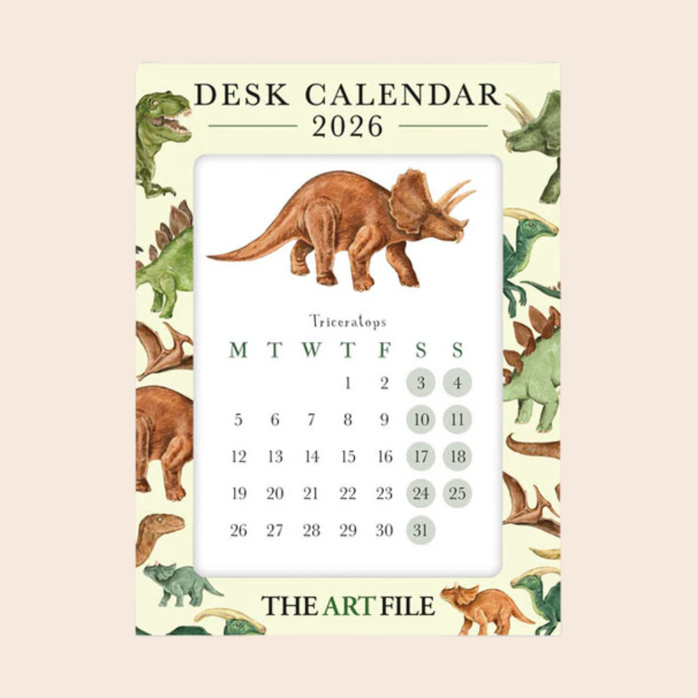 Dinosaur 2026 Desk Calendar – Freda & Bert