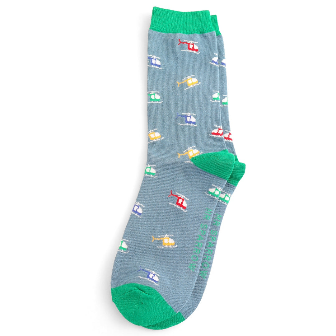 Helicopter Denim Blue Socks – Freda & Bert - Gift Shop Cambridge