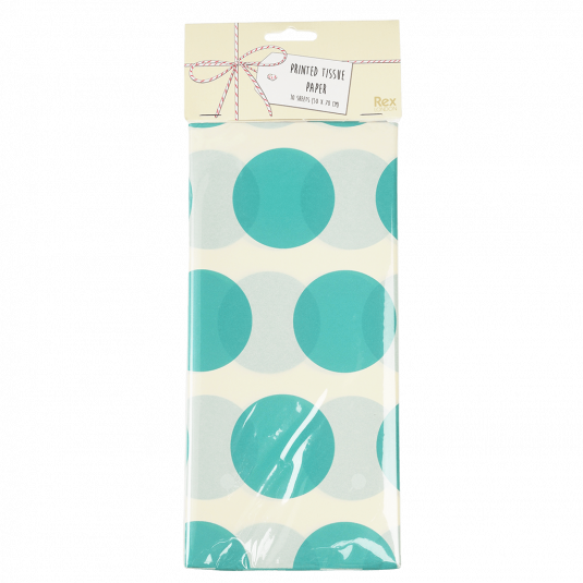 Turquoise on White Spot Tissue Paper – Freda & Bert