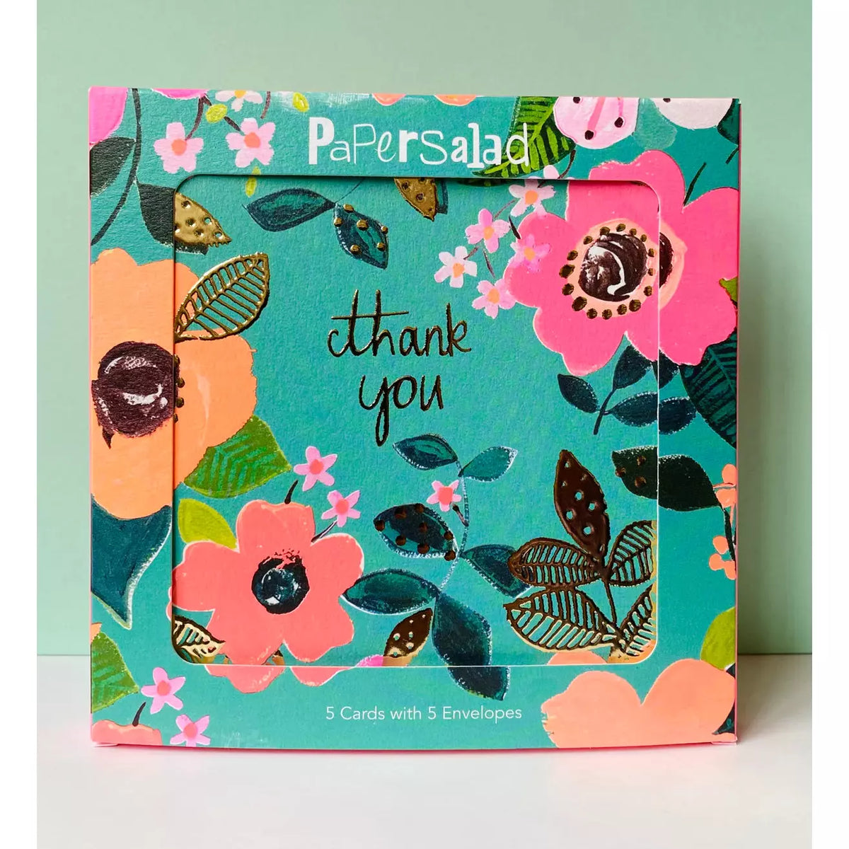 Floral Thank You 5 Card Pack – Freda & Bert