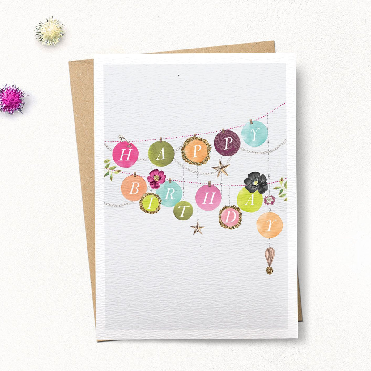 Happy Birthday Bunting Card – Freda & Bert